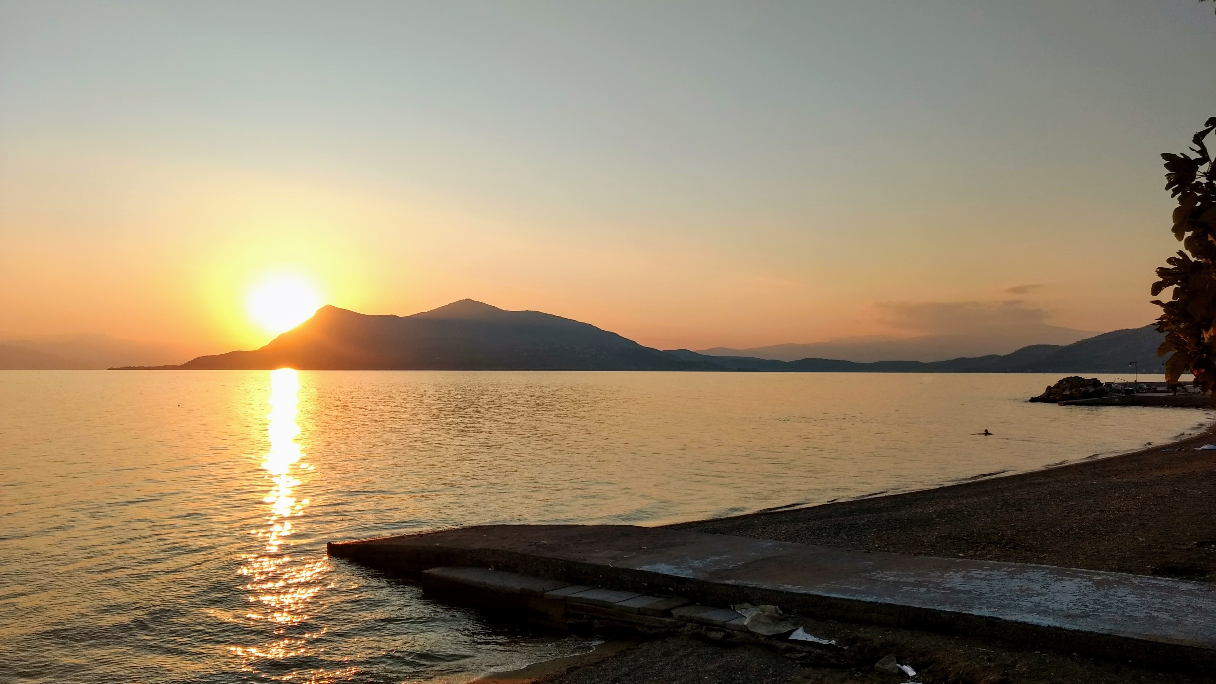 Seaside Sunset Greece free image download