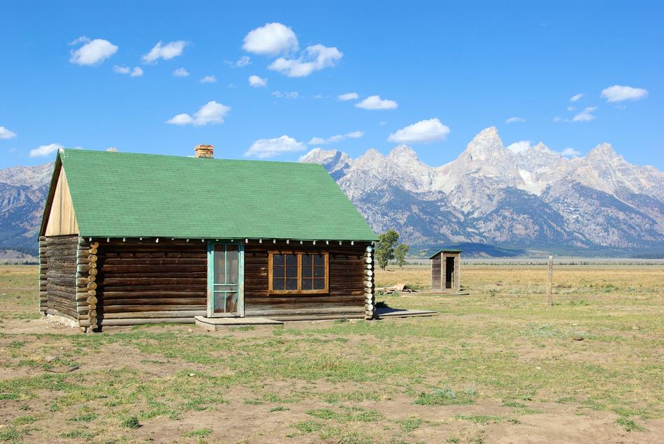 Cabin On Mormon Row House on meadow free image download