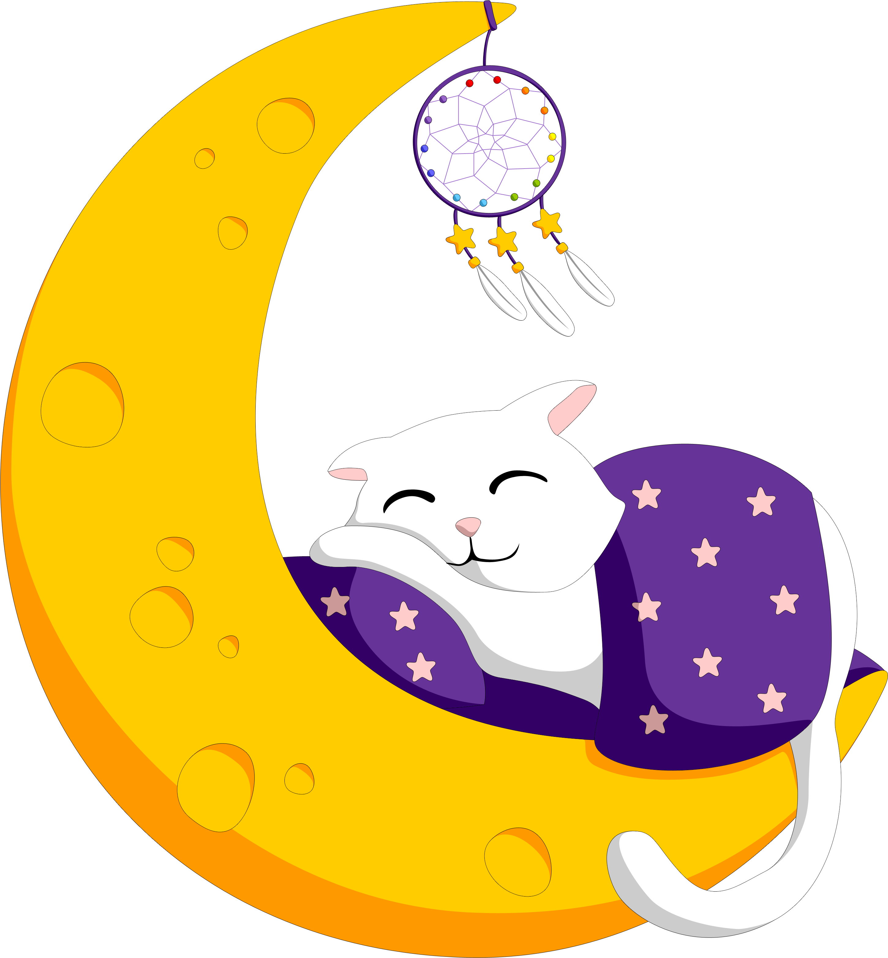 Crescent sleeping cat dreamcatcher free image download