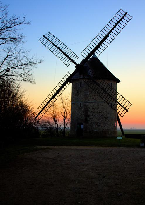 Mill Sunset Silhouette free image download