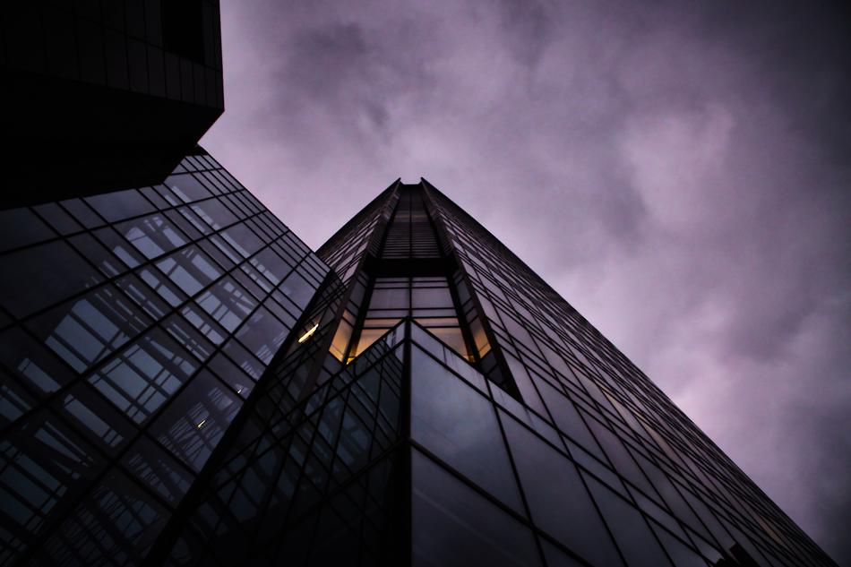 Glass building in the night city free image download