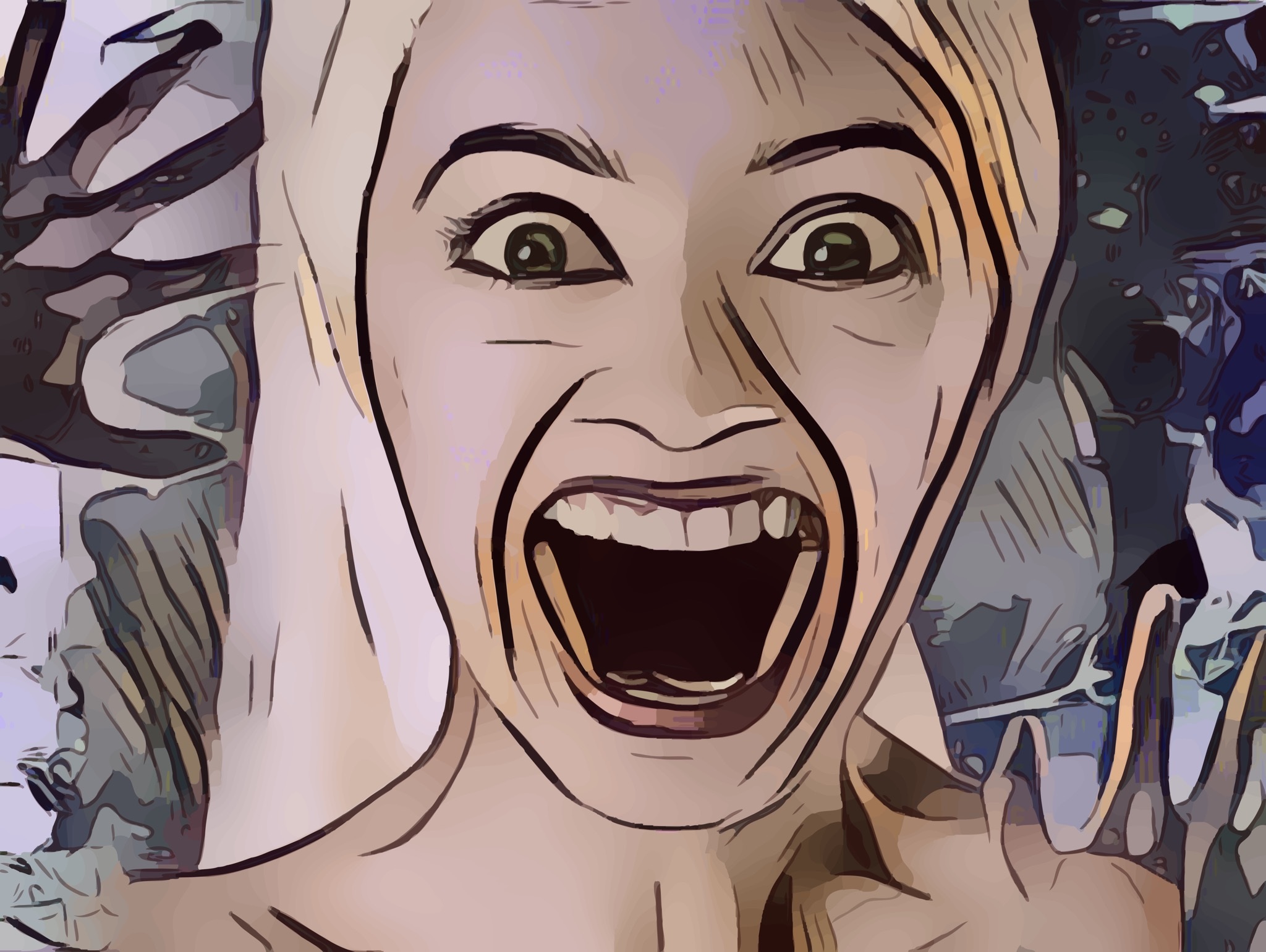 Woman screaming at home free image download