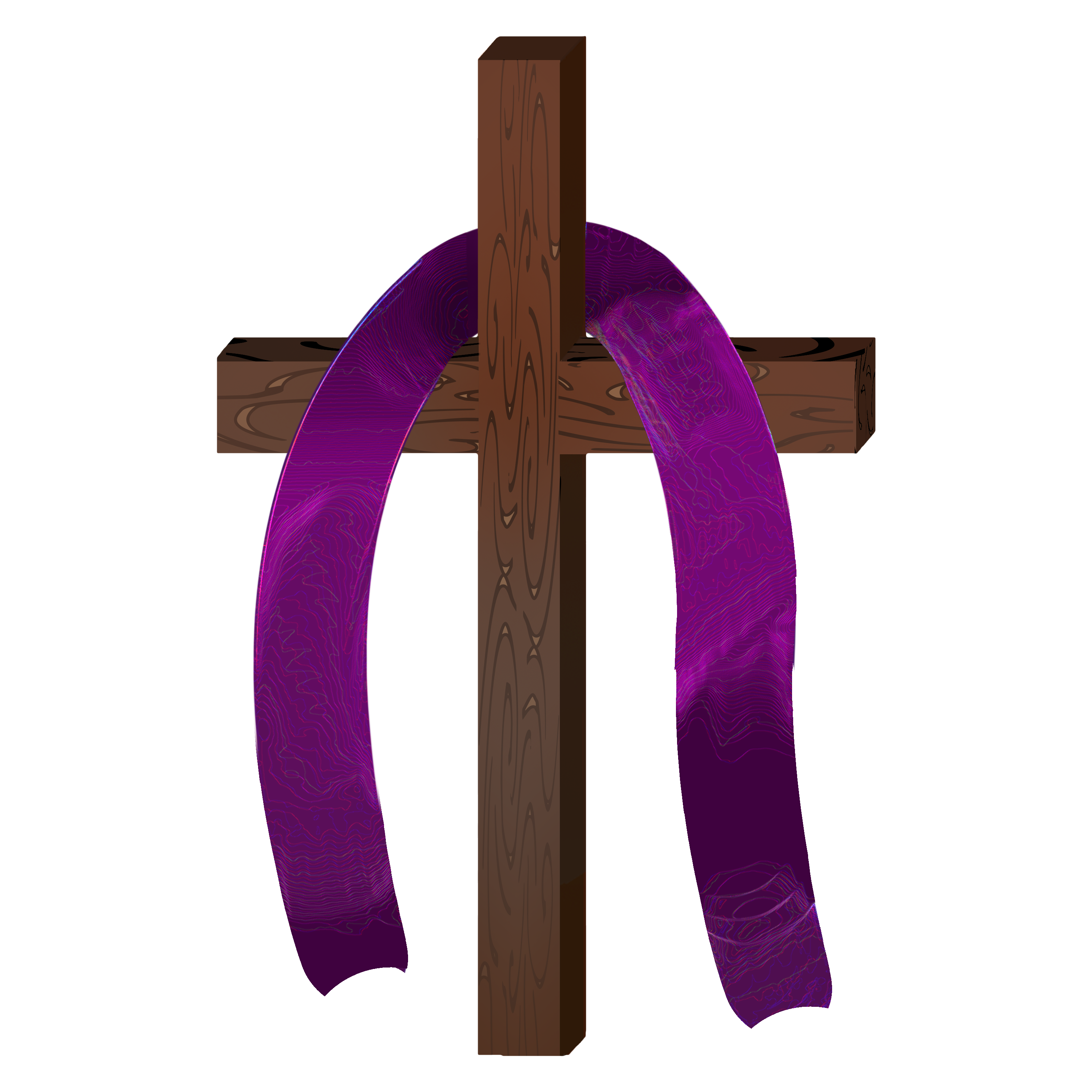 Purple ribbon on the cross free image download