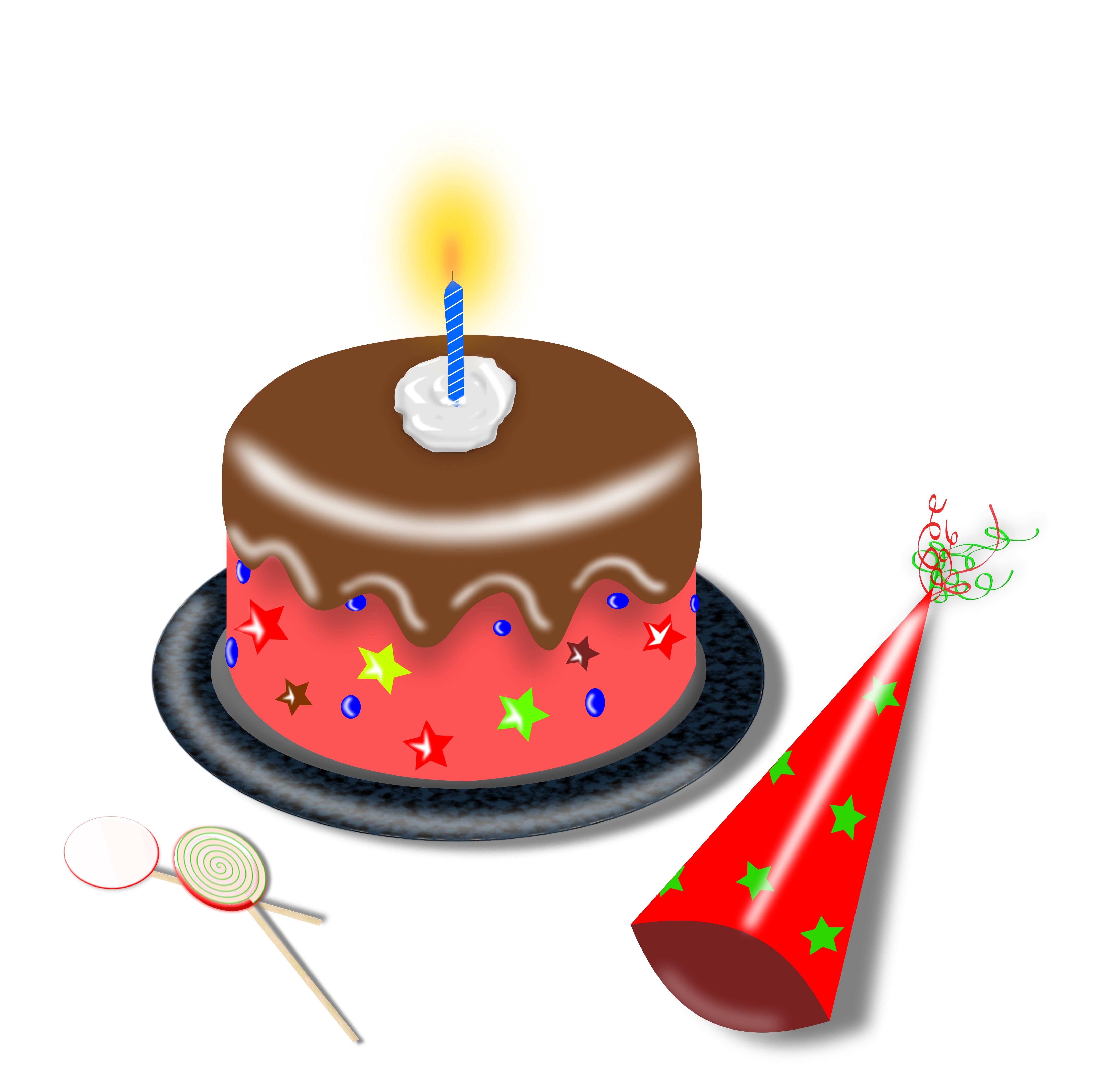 Birthday cake with a cap free image download