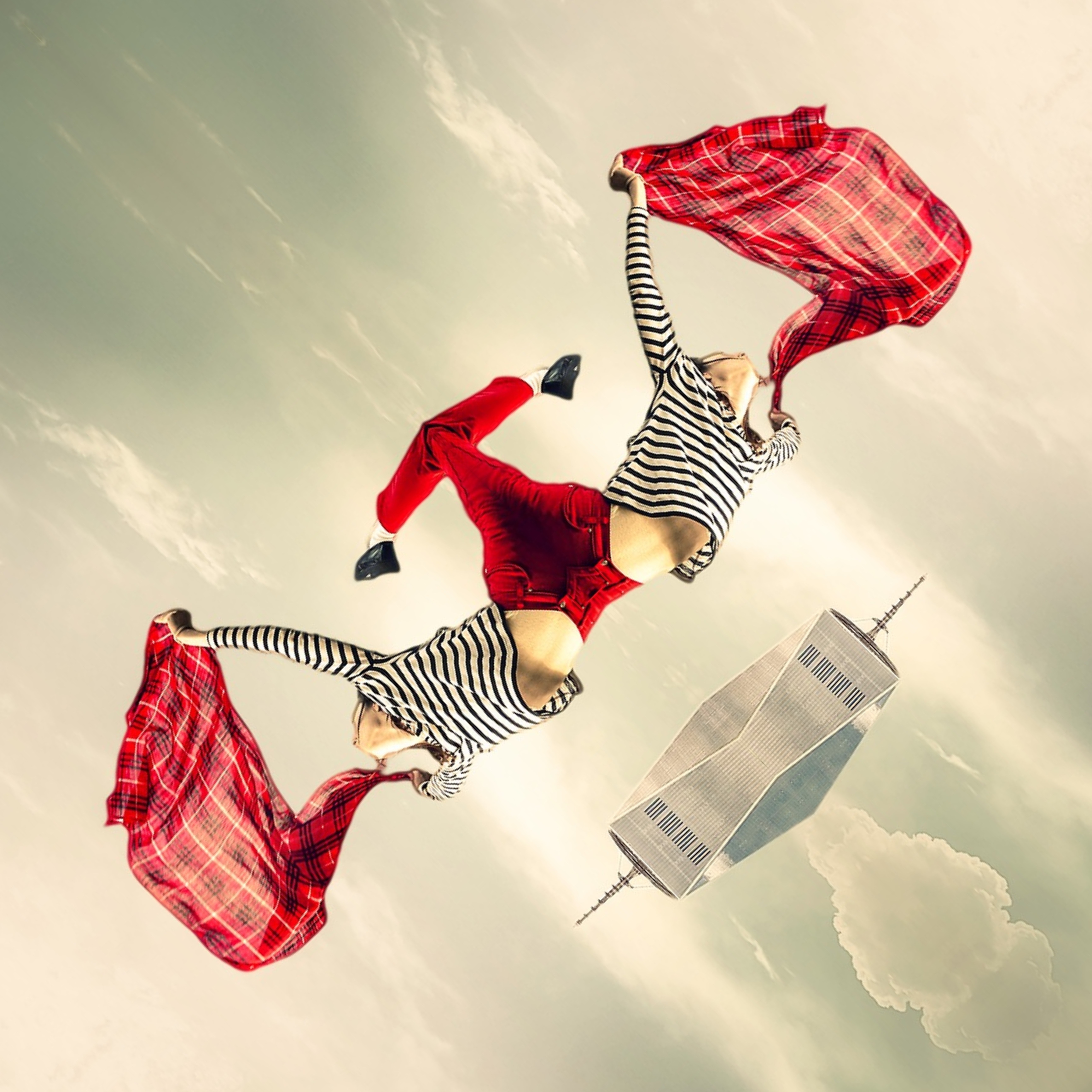 Red jump girl free image download