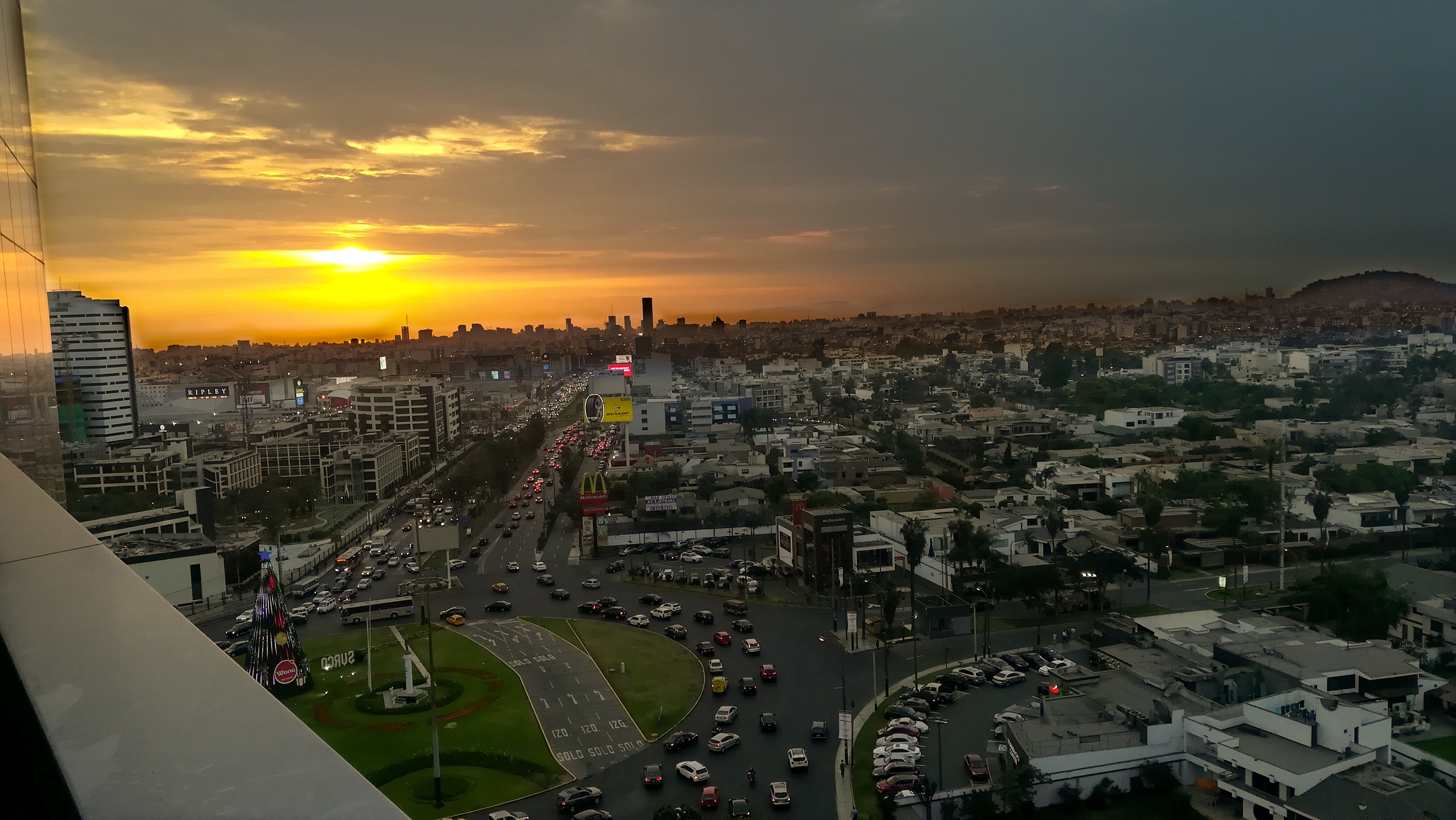 Magnificent sunset near the city free image download