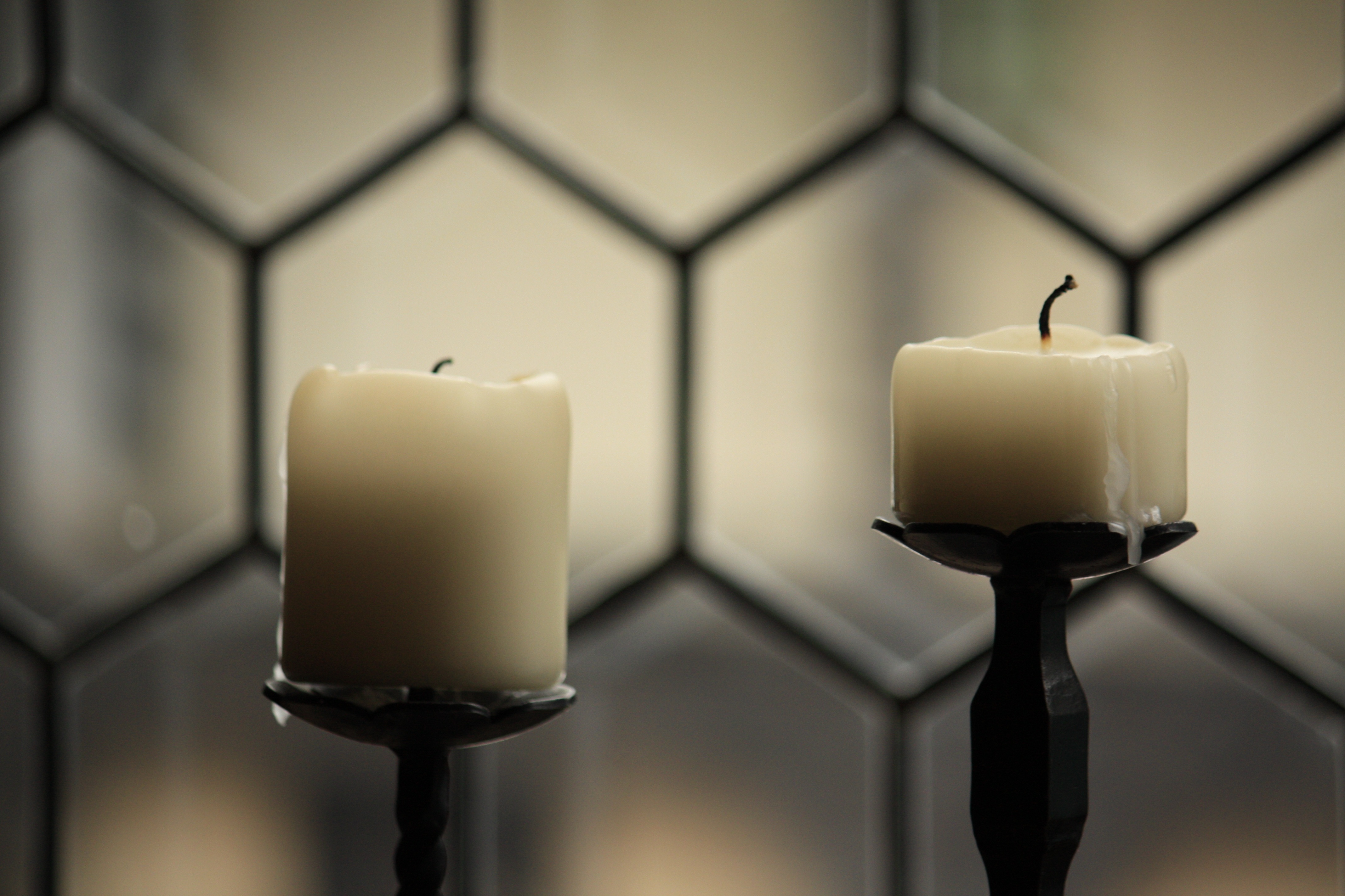 Wax candles by the window free image download